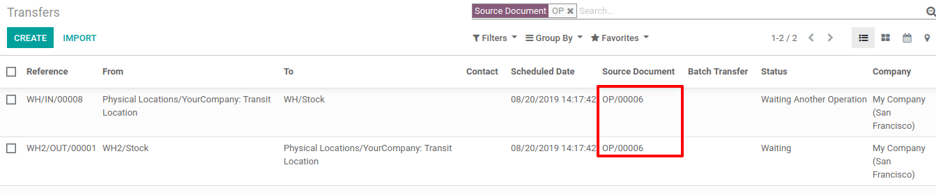 Resupply from another warehouse — Odoo 17.0 documentation